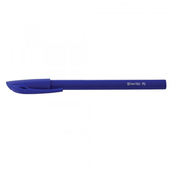 Pen I Write Solid Colour Barrel Ball Blue – Van Schaik