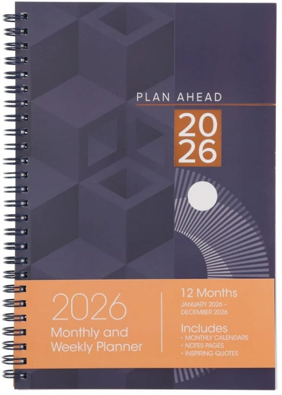 2026 Diary Daily Planner Inspirational Plan Ahead Wirebound – Van Schaik